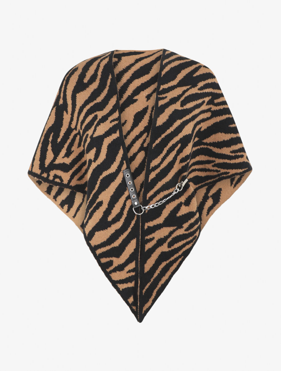 Châle motif tigré - Camel | Inspee