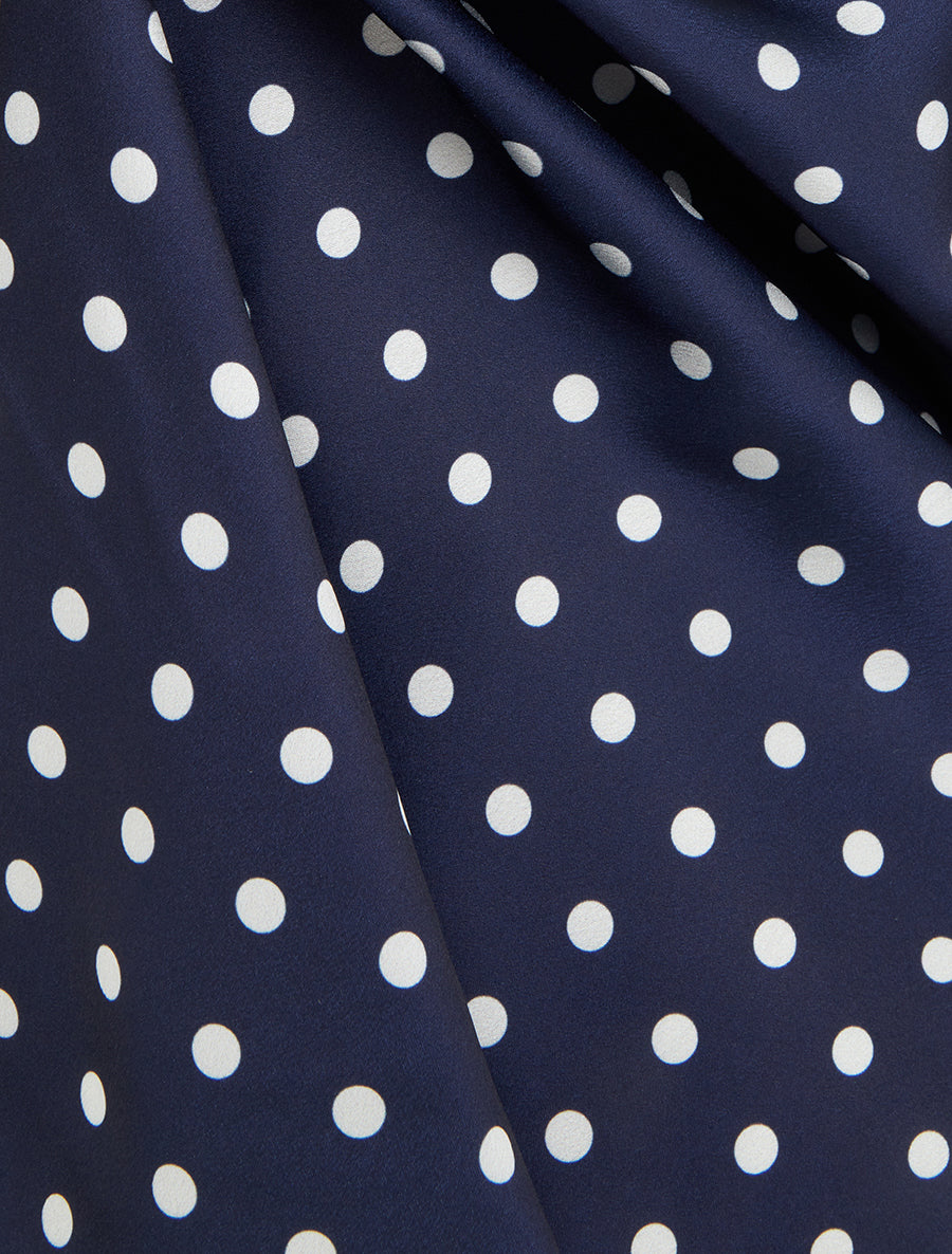 Caraco satiné imprimé à pois - Marine | Inspee