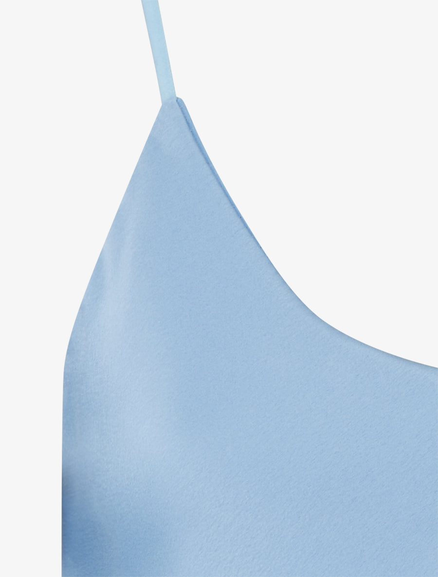 Caraco satiné à bords en dentelle - Bleu ciel | Inspee