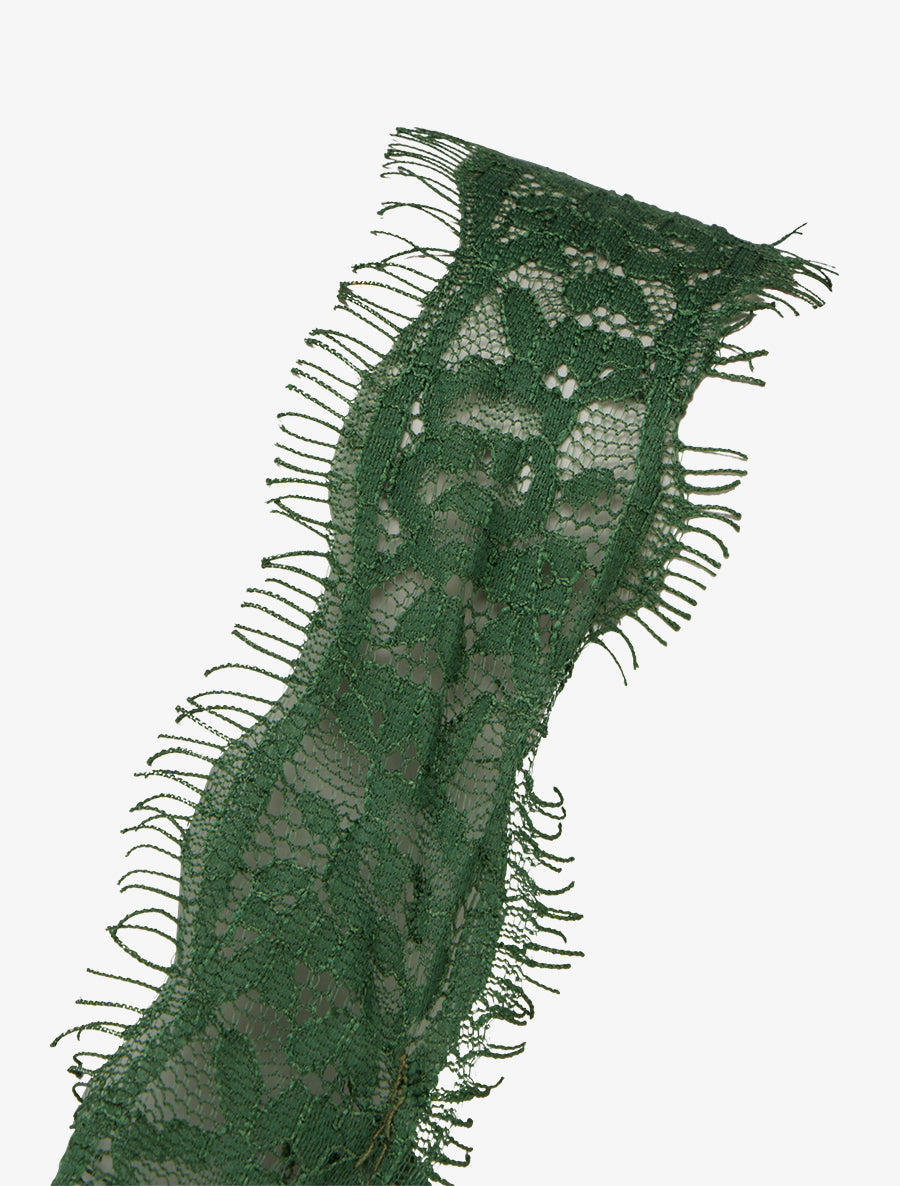 Caraco à bretelles et bords en dentelle - Kaki | Inspee