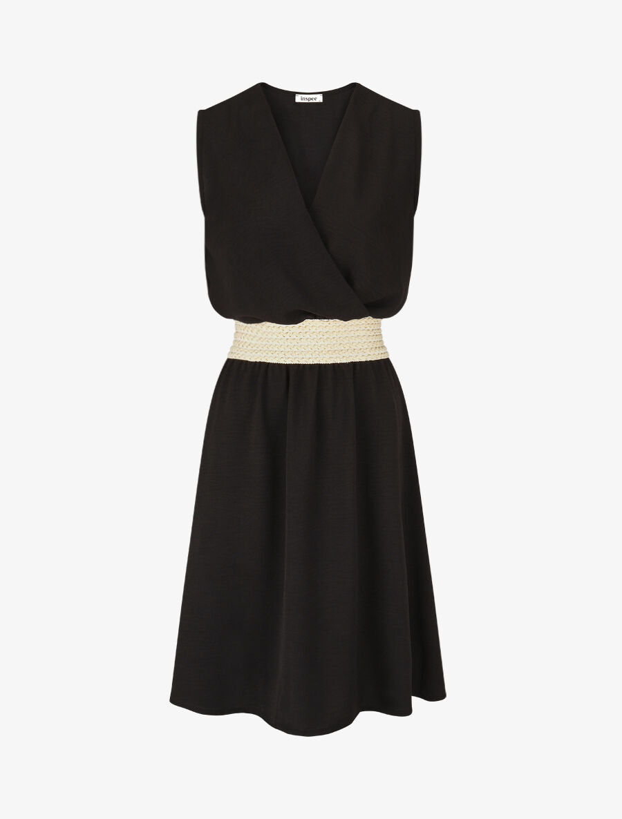 Robe mi-longue évasée sans manches - Noir Inspee | Inspee